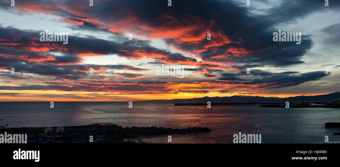 horizon, sunset, evening, sight, view, outlook, perspective, vista ...