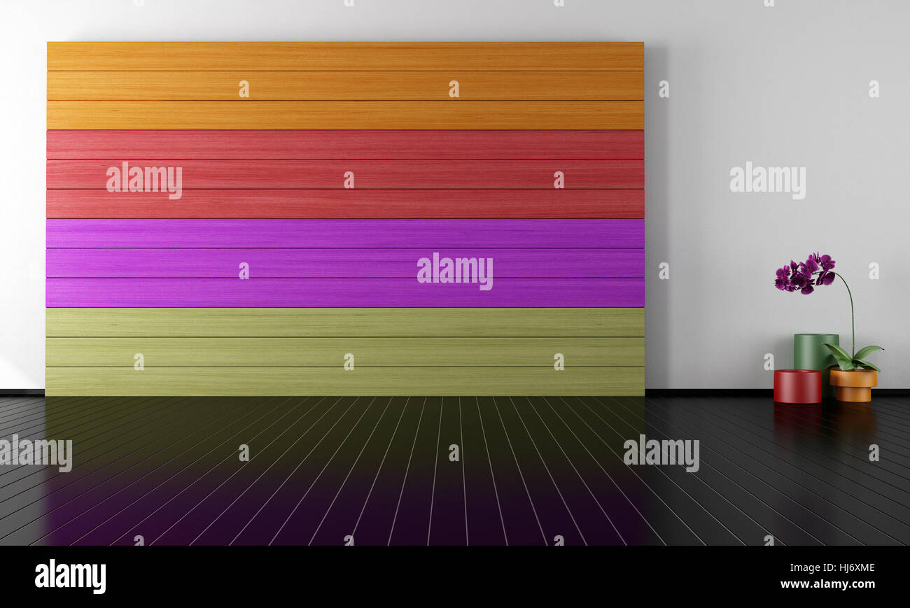 interior, empty, lounge, wooden, panel, minimalist, colorful, width of ...