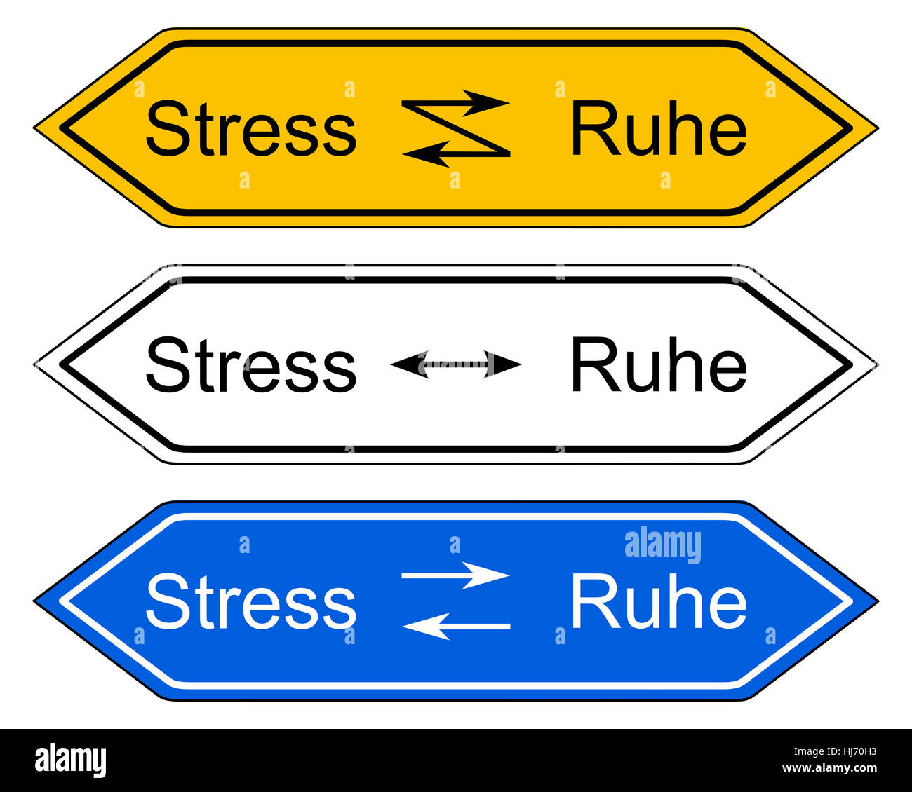 signpost stress and rest Stock Photo - Alamy