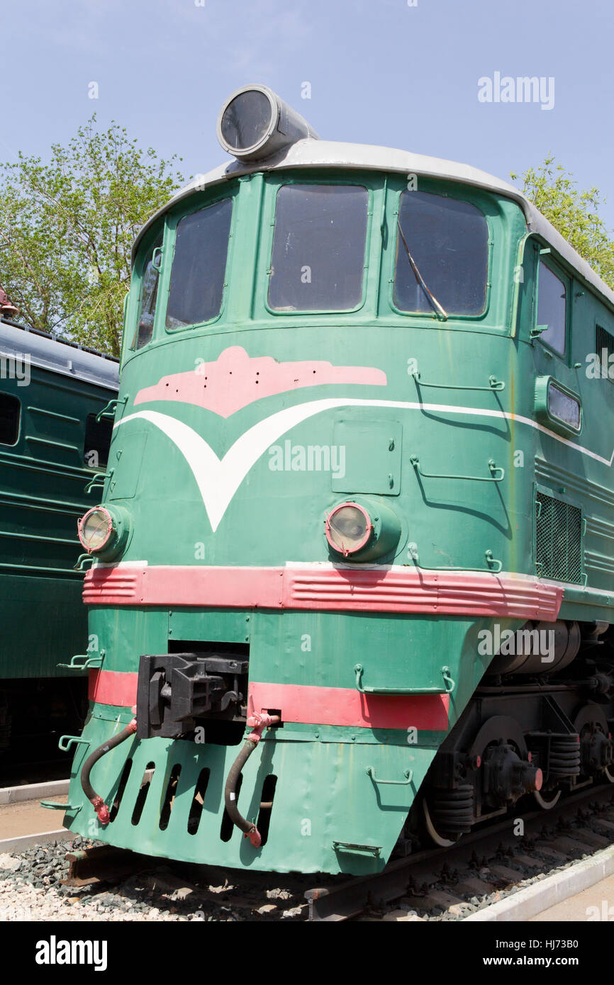 Photo of Russian rail road locomotive in Samara Stock Photo - Alamy