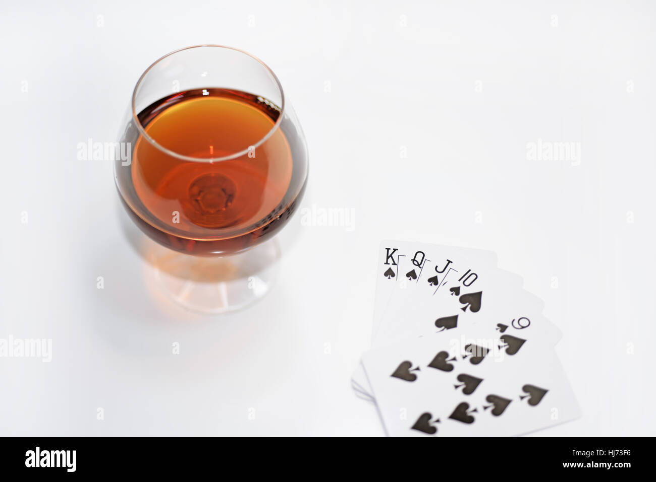 Composition of drinking and playing cards Stock Photo - Alamy