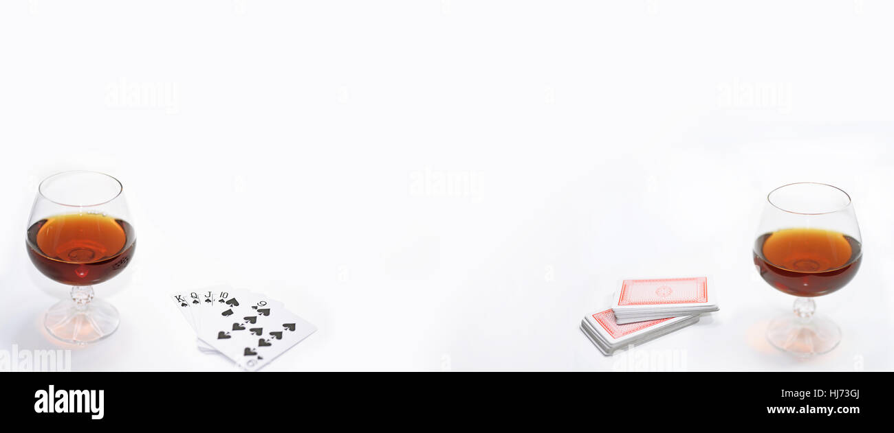 Composition of drinking and playing cards Stock Photo - Alamy