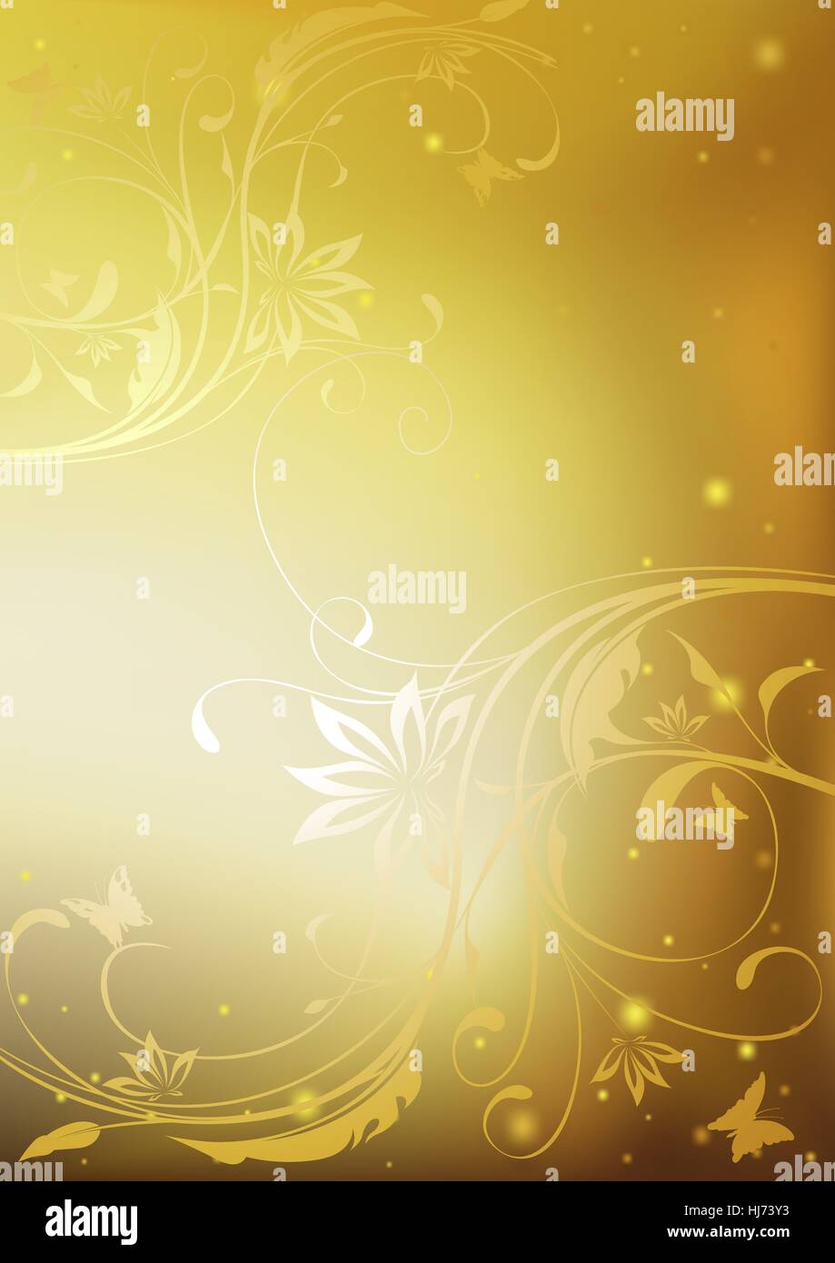 Golden Floral Background Stock Vector Image & Art - Alamy