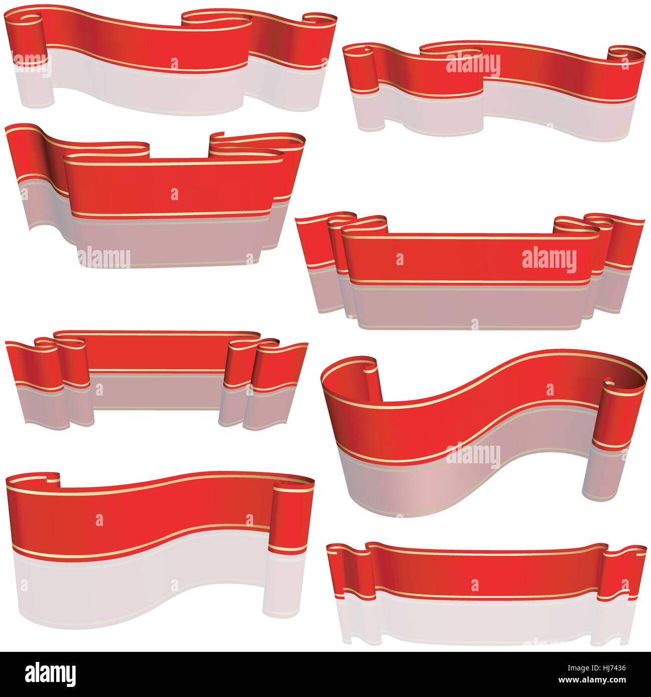 Red Banner Set Stock Vector Image & Art - Alamy