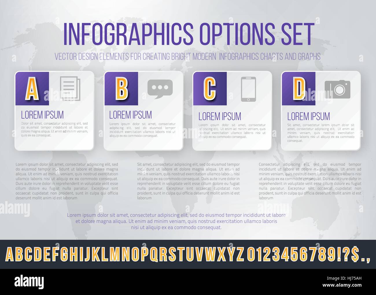 Infographics font set hi-res stock photography and images - Alamy