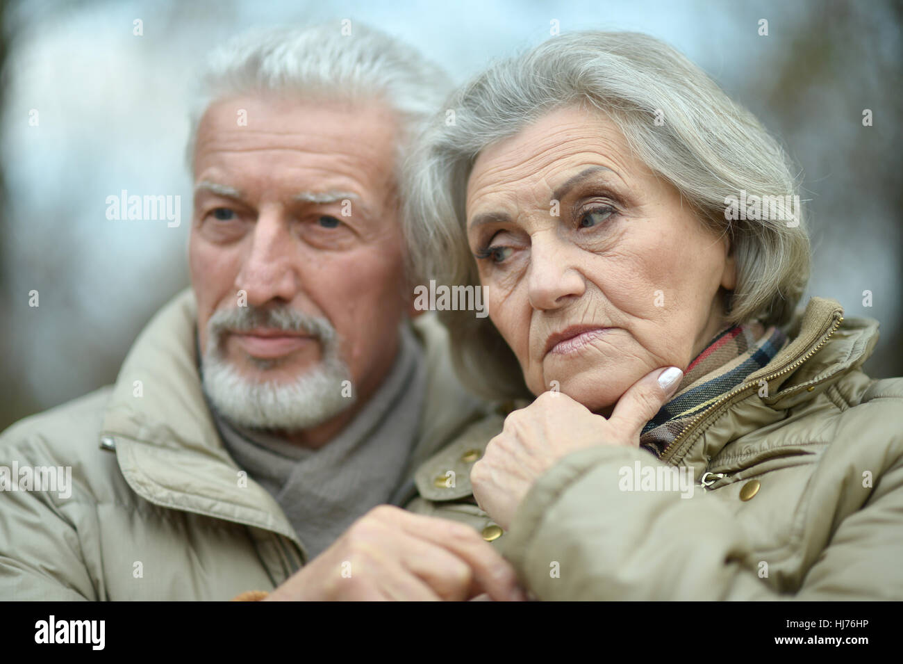 Thoughtful senior couple Stock Photo - Alamy