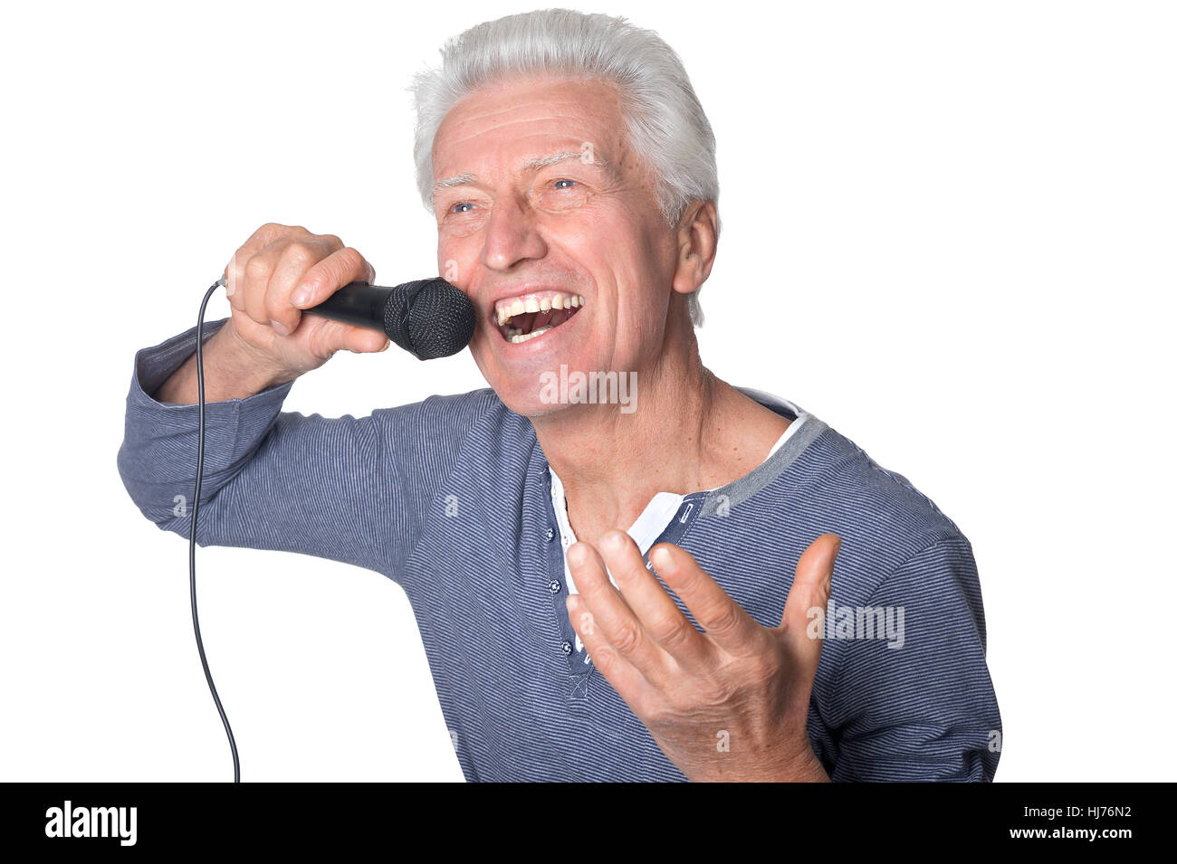 Man singing karaoke Stock Photo - Alamy