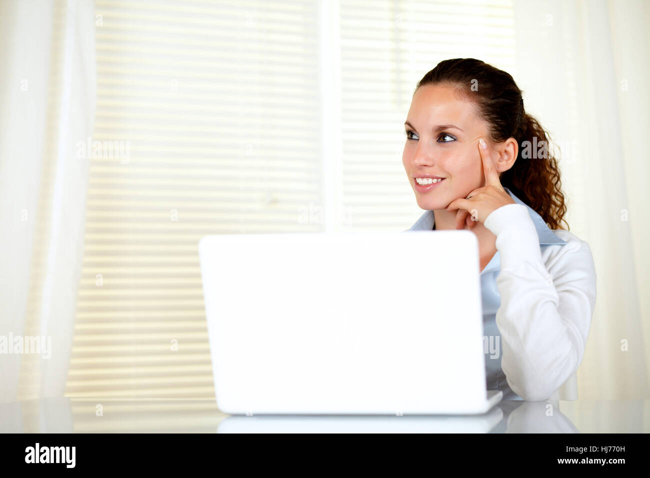 woman, office, laptop, notebook, computers, computer, laugh, laughs ...