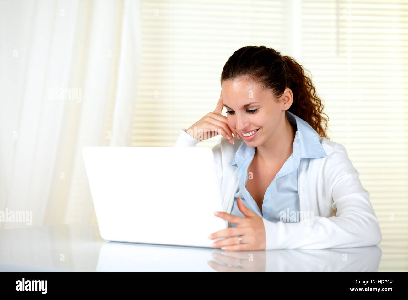 woman, office, laptop, notebook, computers, computer, laugh, laughs ...