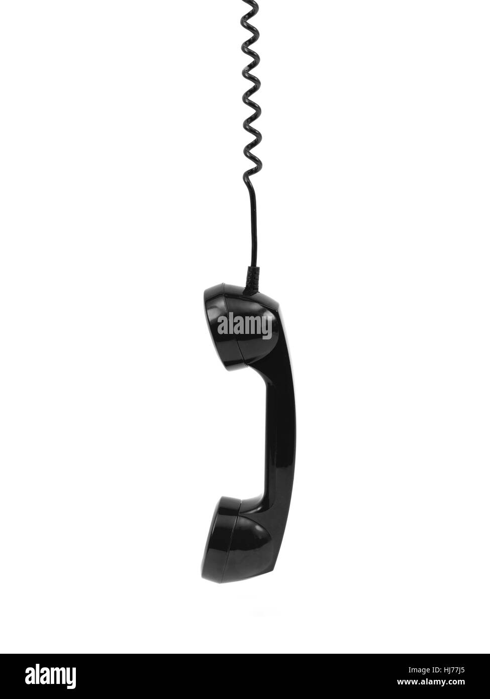 A rotary telephone hand set isolated against a white background Stock ...