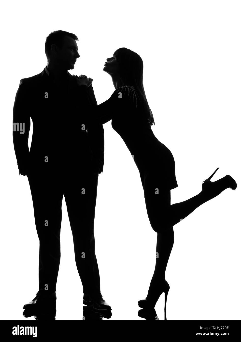 Silhouette Of Man And Woman Kissing Cut Out Stock Images And Pictures Alamy