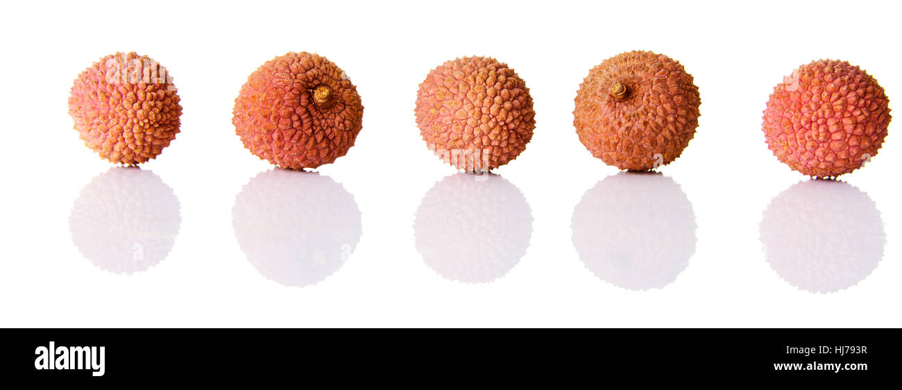 Group of Lychee isolated on white background Stock Photo - Alamy