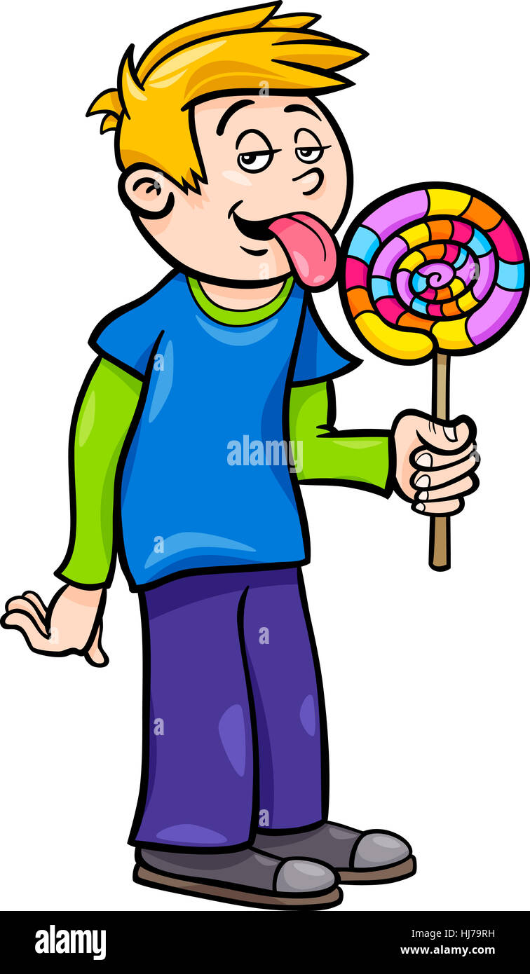 sweet, illustration, candy, lollipop, teenager, cartoon, boy, lad, male ...