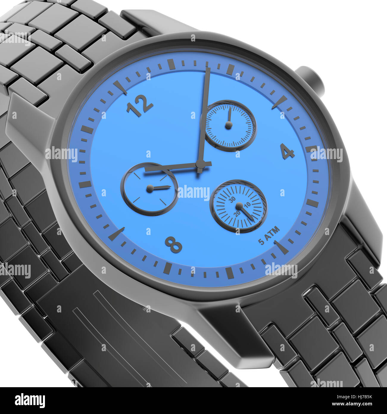 clock, date, time, time indication, watch, timer, blue, closeup, black ...
