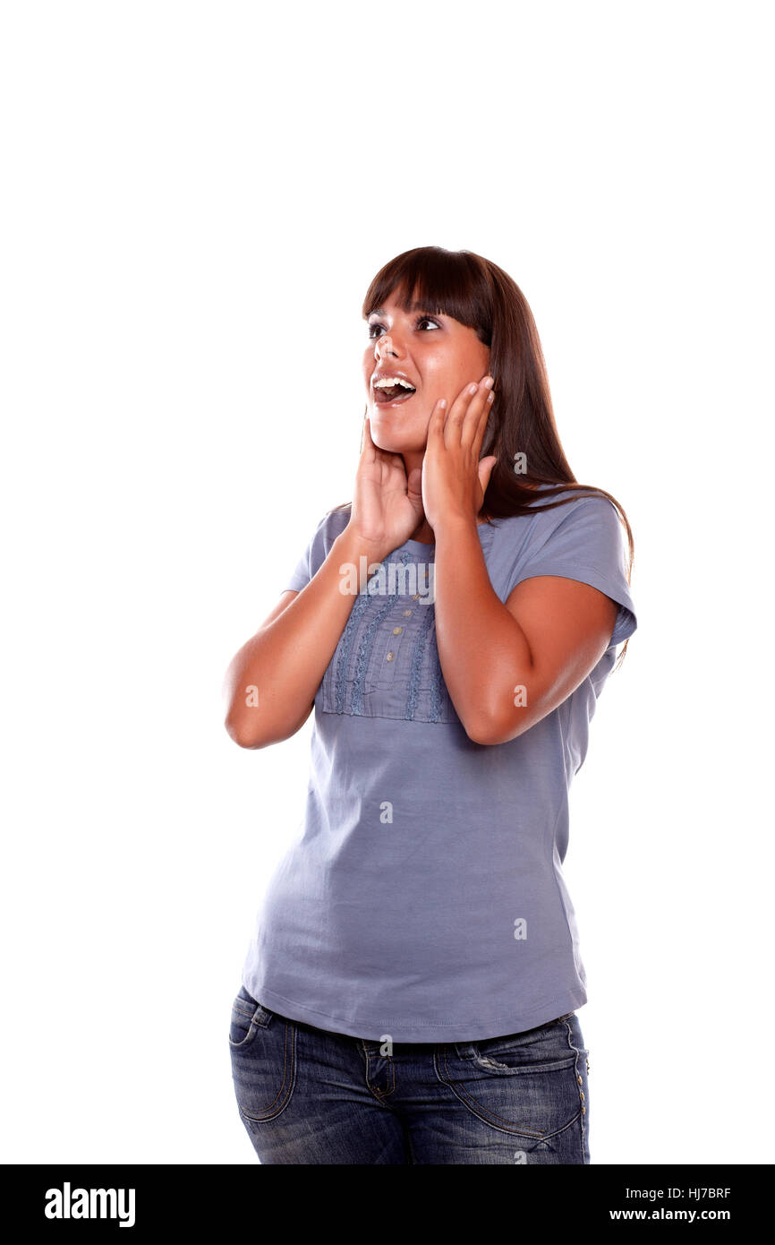 woman, gesture, blue, laugh, laughs, laughing, twit, giggle, smile ...