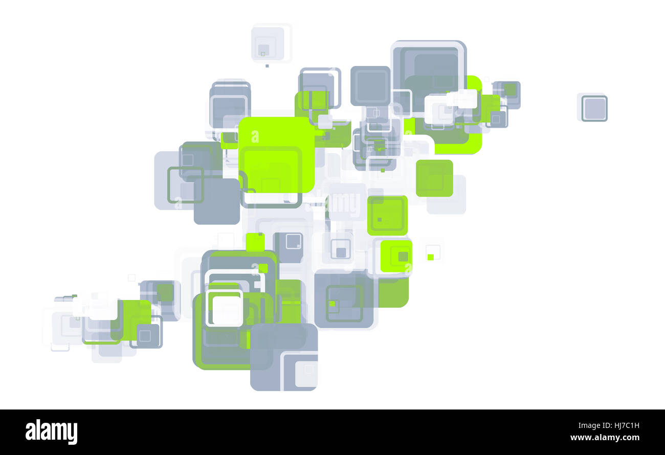 cube matrix green gray white 01 Stock Photo - Alamy