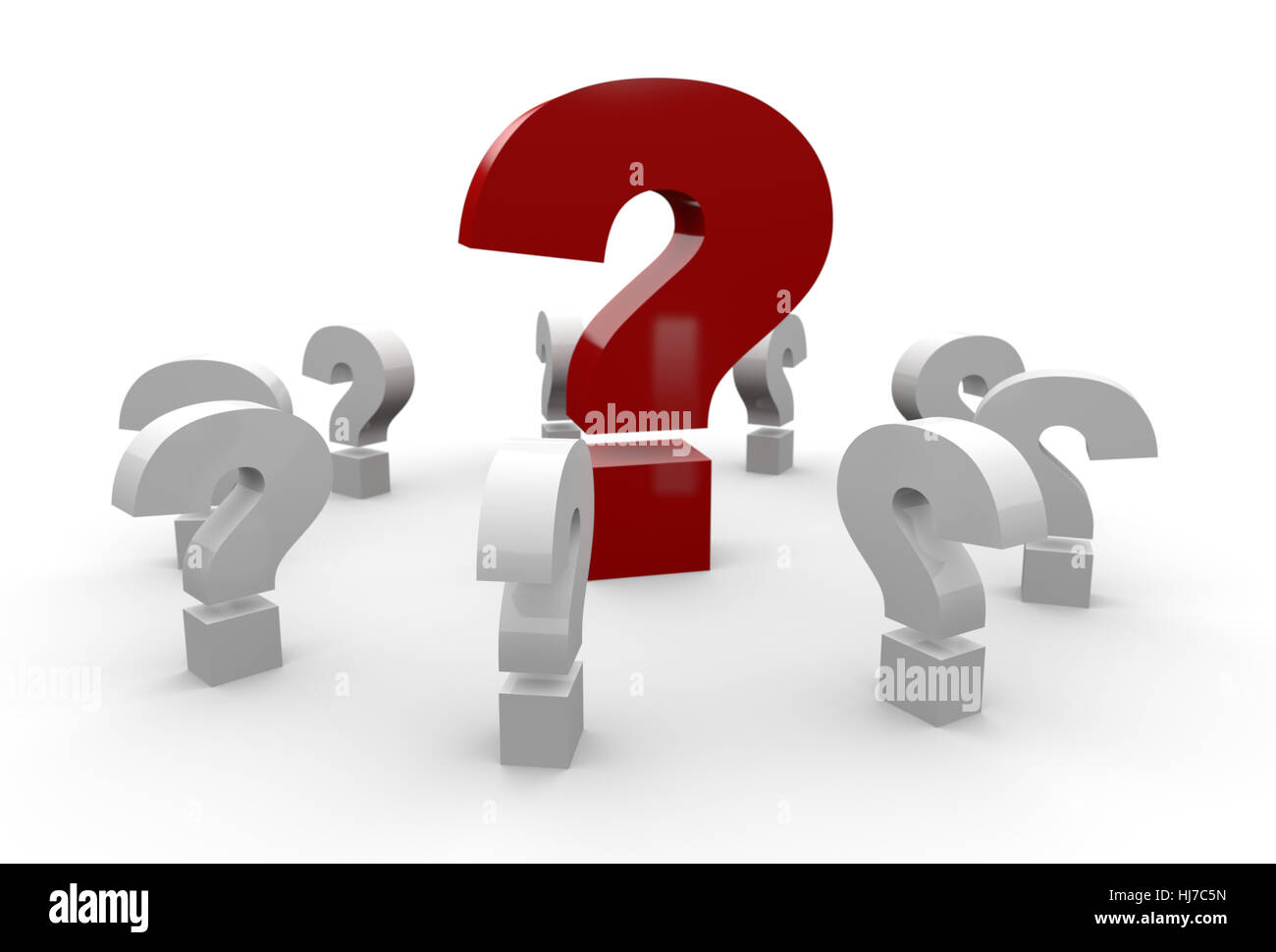 in the circle of questions - red Stock Photo - Alamy
