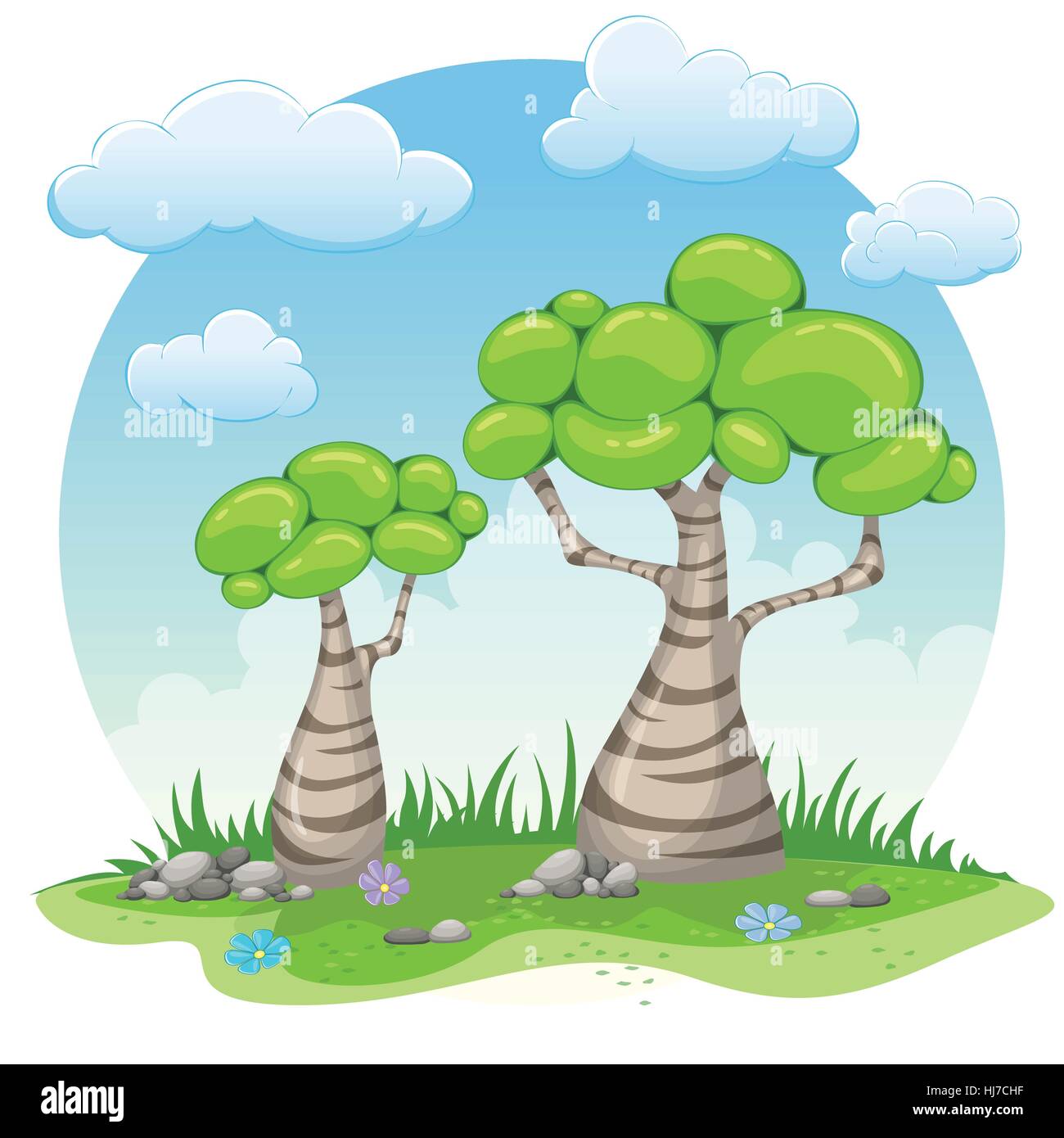 Cartoon trees hi-res stock photography and images - Alamy