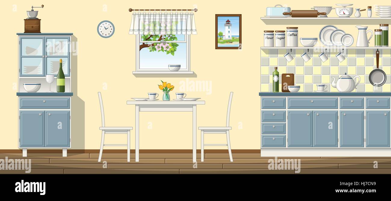 Kitchen cabinet cartoon hi-res stock photography and images - Alamy