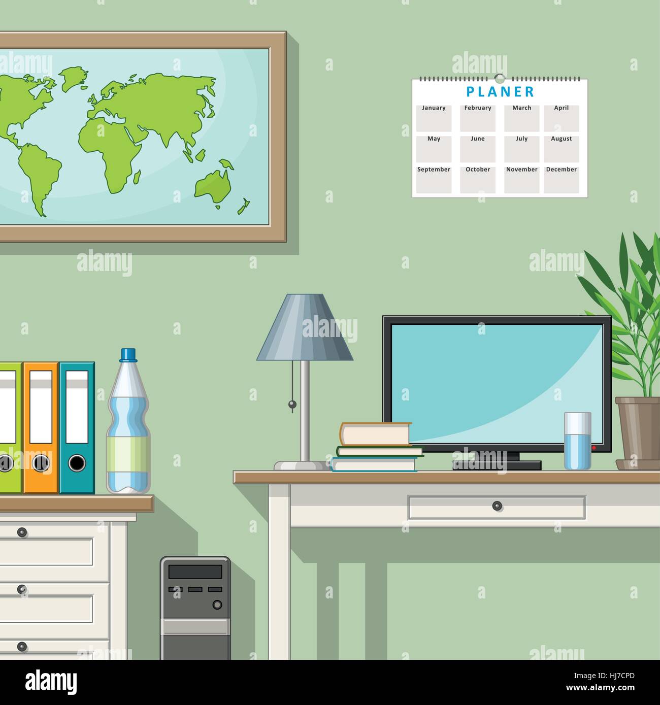 Illustration of a classic homeoffice Stock Vector Image & Art - Alamy