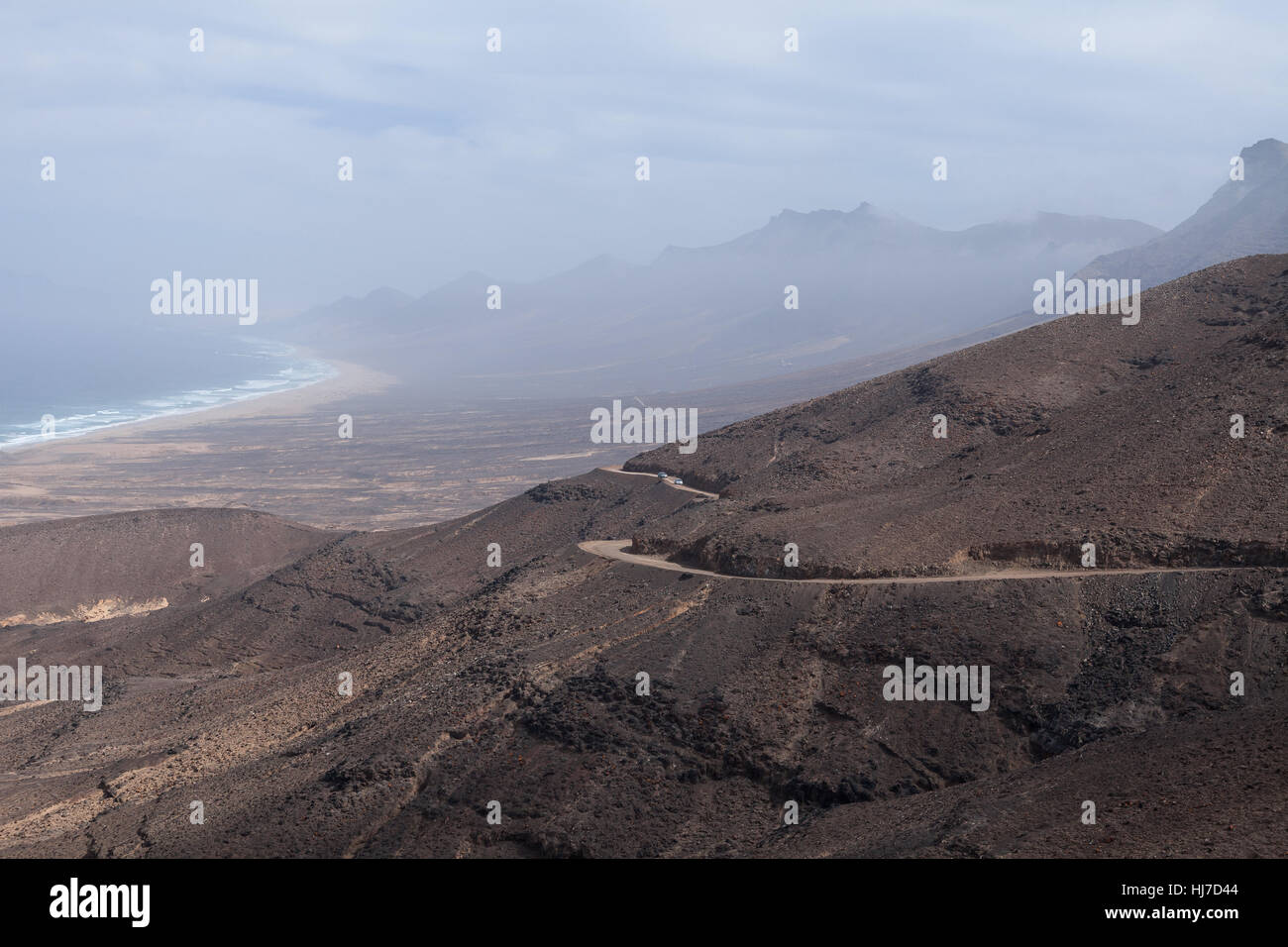 Road to Playa de Cofete in Fuerteventura, Canary Islands, Spain Stock ...