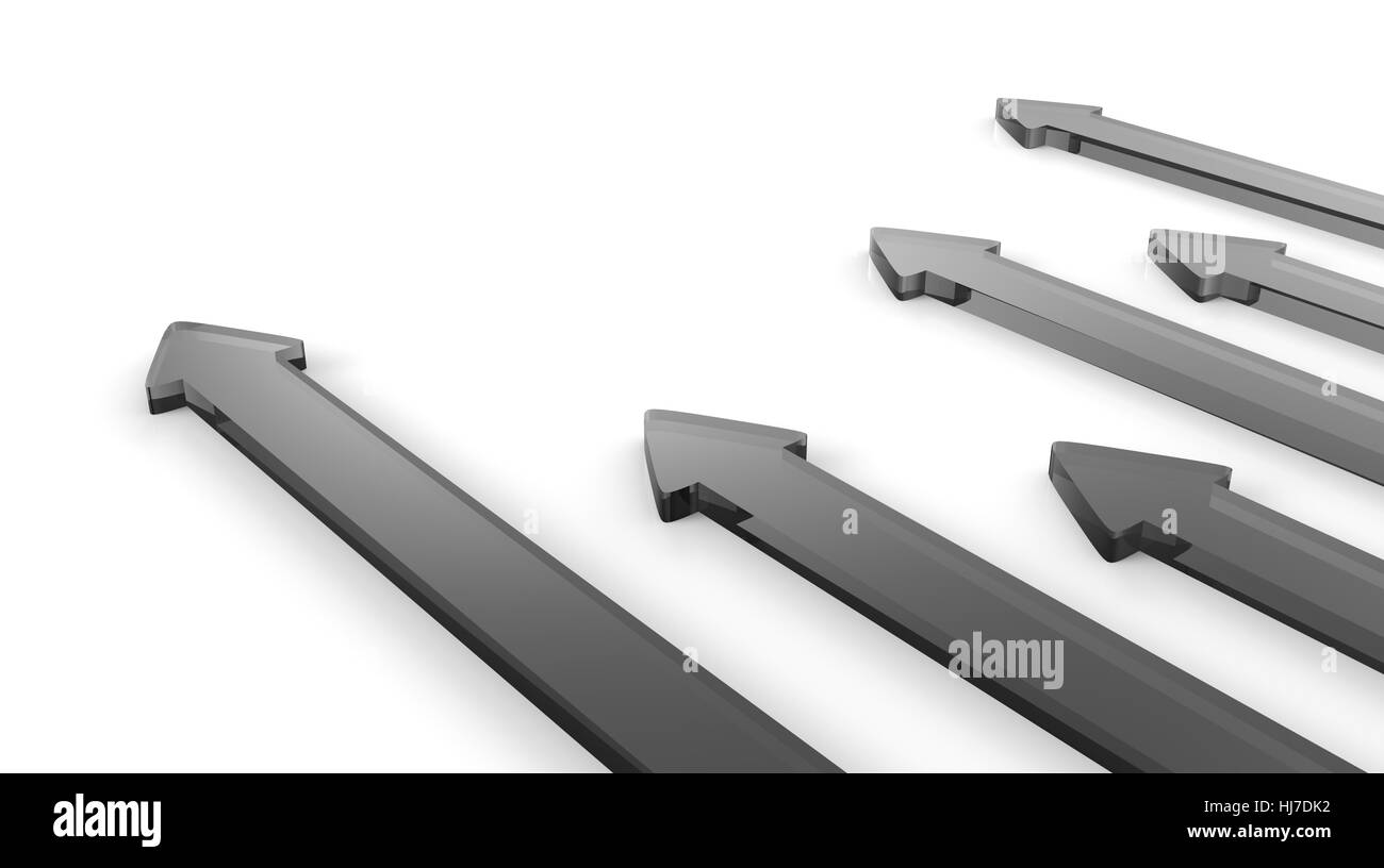 silver arrows against white background 5 Stock Photo - Alamy