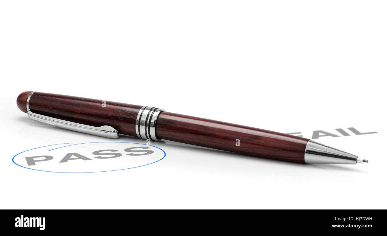 ballpoint pen and approved sign isolated on a white background Stock ...