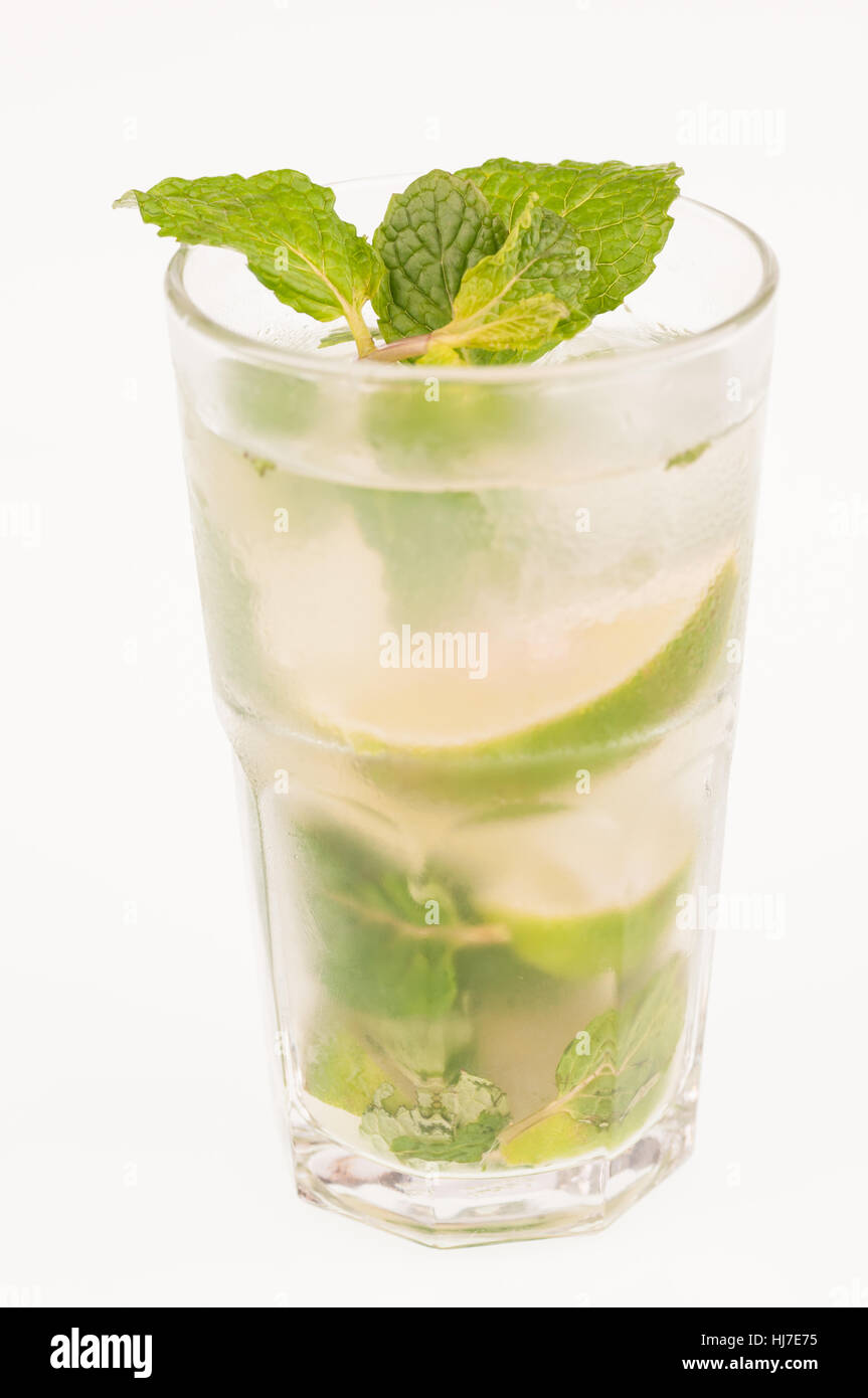 drinks, mint, mixed, lime, rum, cocktail, long-drink, green, close, bar ...