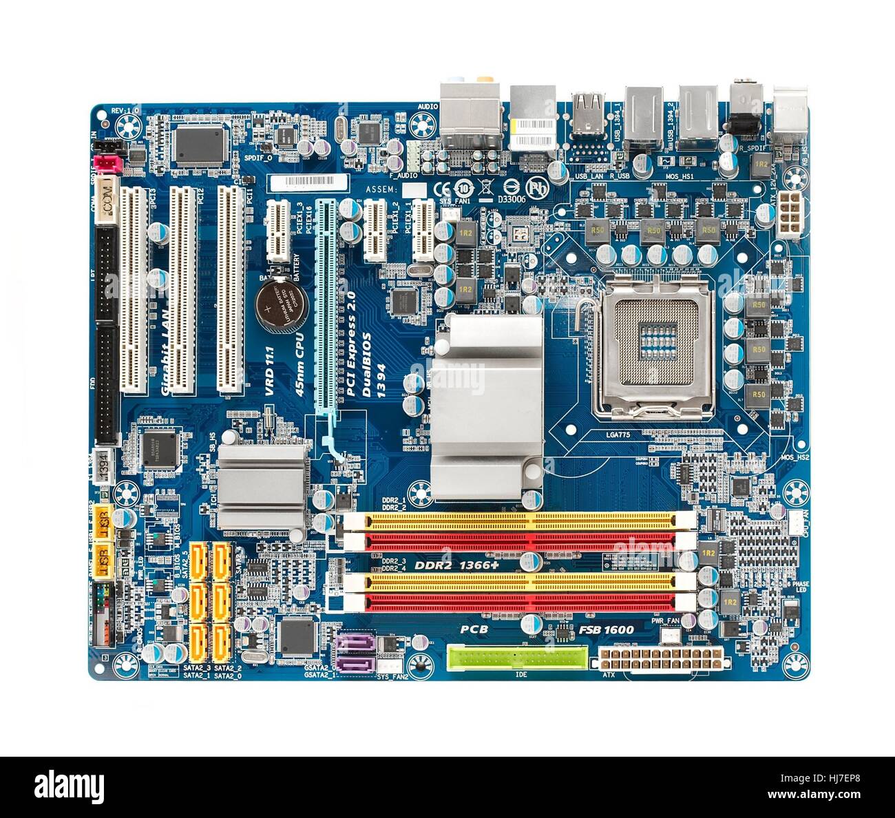 Computer mainboard isolated on white background Stock Photo - Alamy