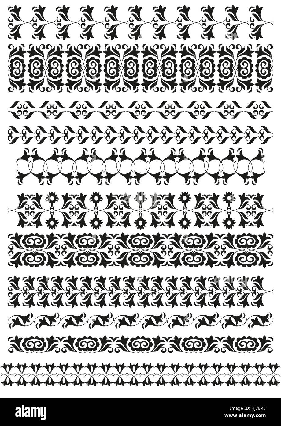 isolated, ornament, illustration, creative, set, vector, frame, border ...