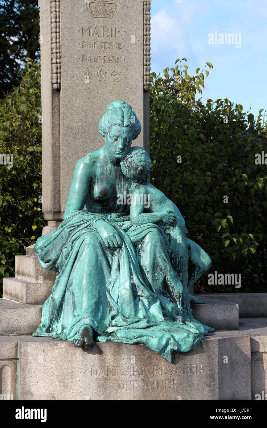 woman, monument, denmark, copenhagen, mary, princess, child, woman ...