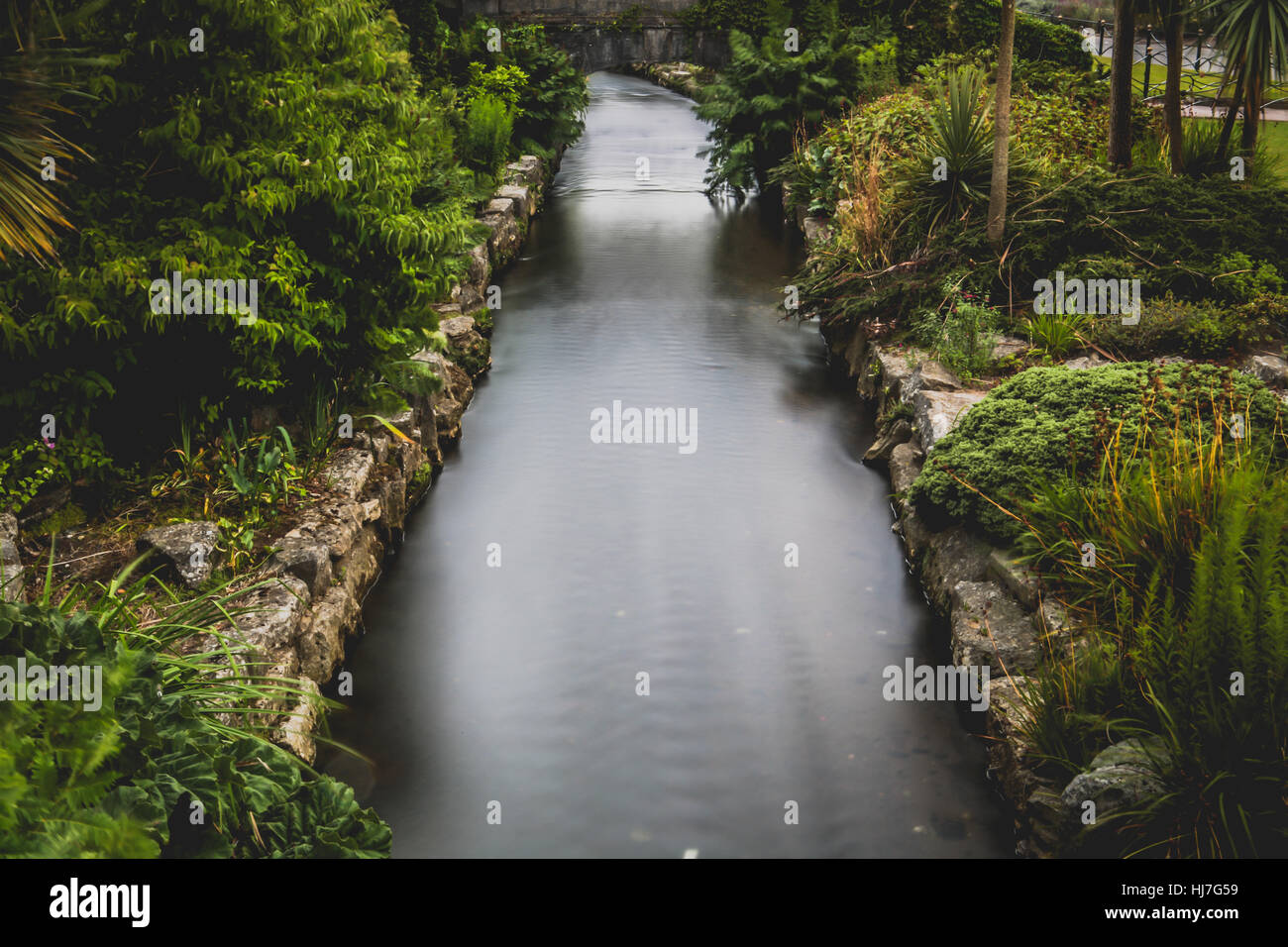 Long exposure of water flowing in a small streamlet at bournemouth ...