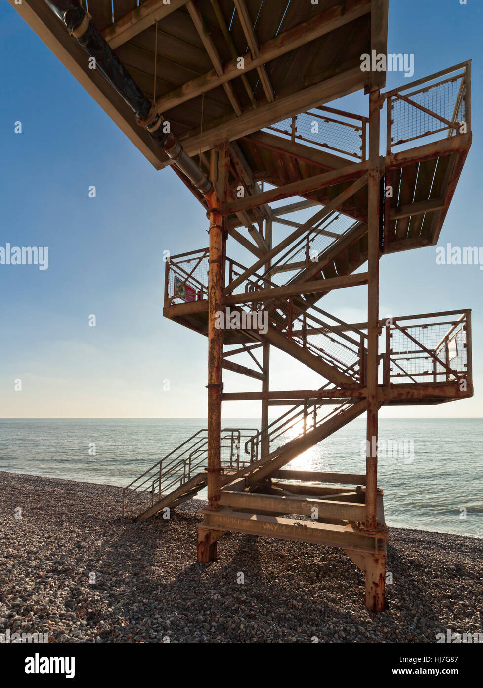 Birling gap stairs onto the beach Stock Photo - Alamy