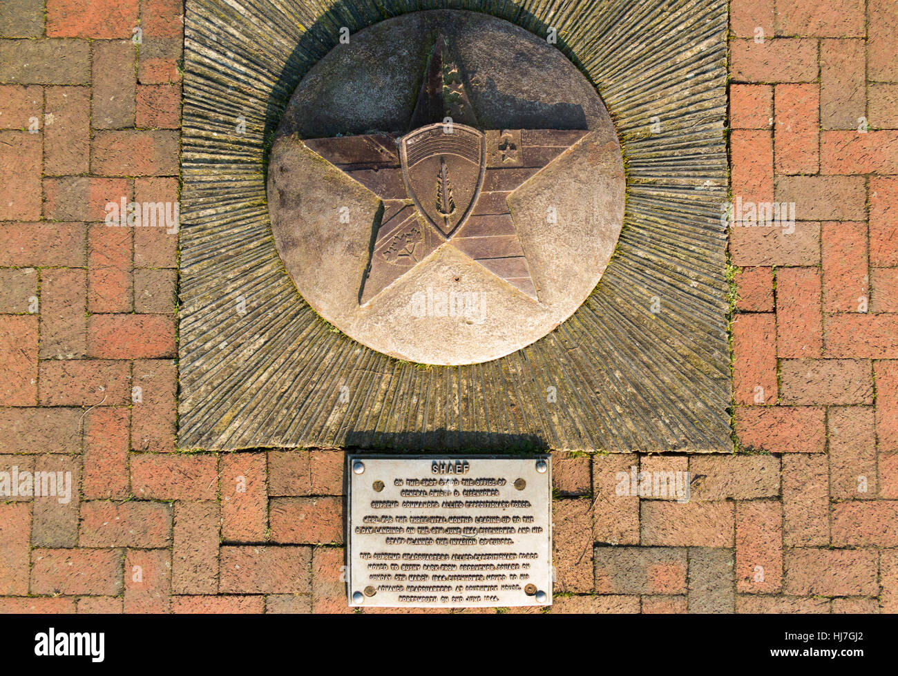 The SHAEF Memorial & plaque. Bushy Park. Teddington. Middlesex. UK ...