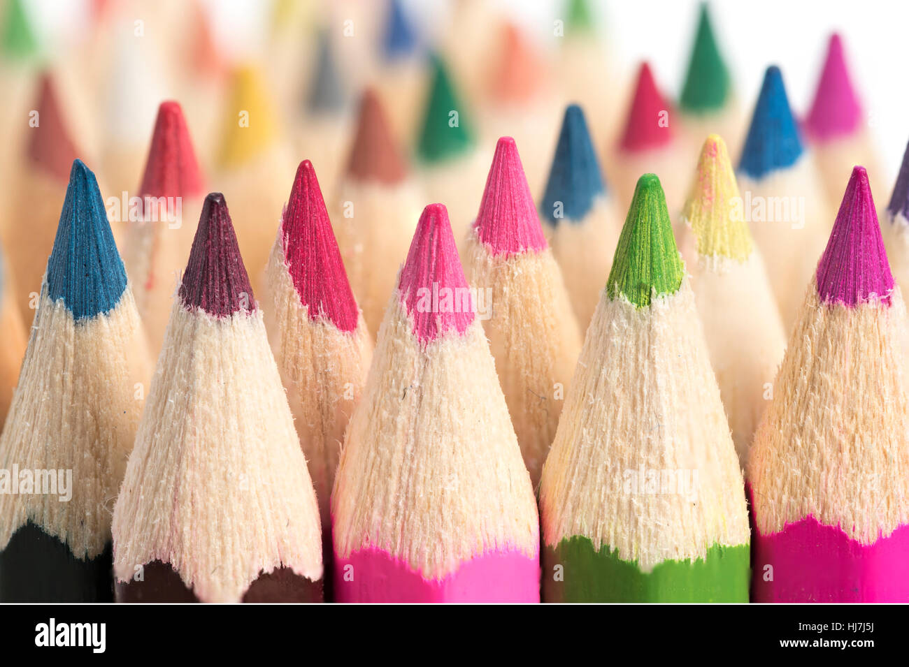 Coloring pencil close up. Close up of a bundle of colored pencils Stock ...