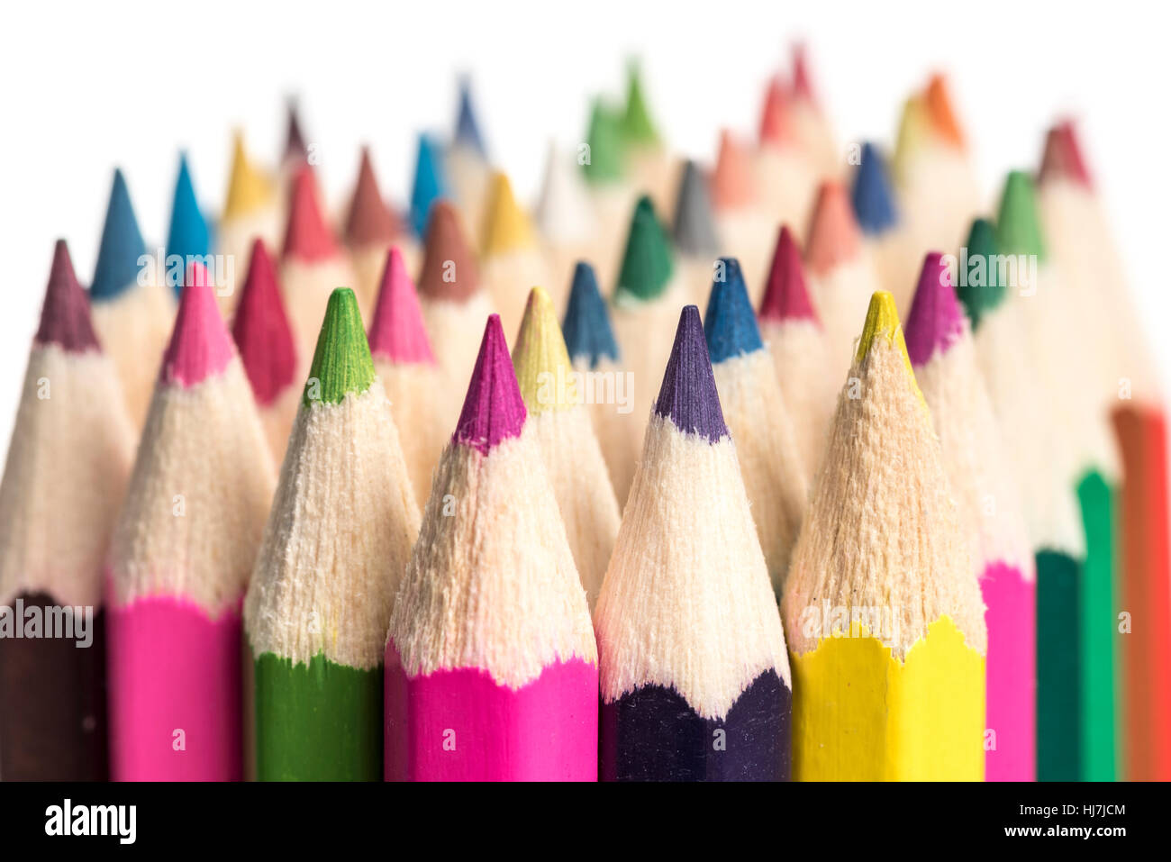 Coloring pencil close up. Close up of a bundle of colored pencils Stock ...