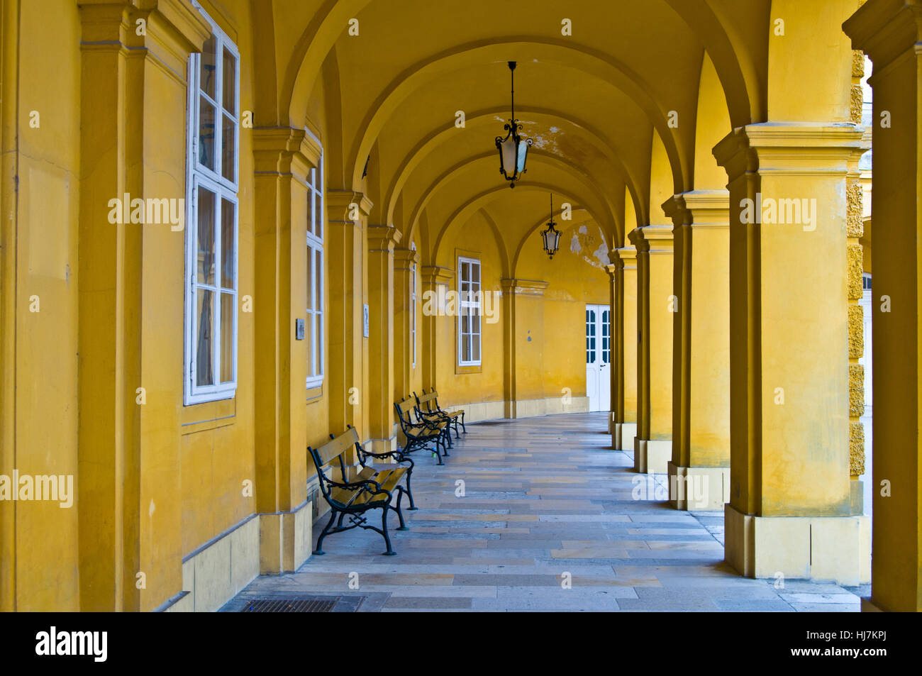 corridor, vienna, arch, classical, style of construction, architecture ...