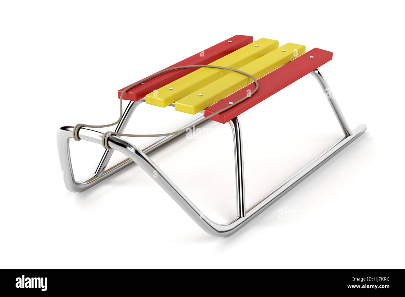 Metal sledge on white background Stock Photo - Alamy