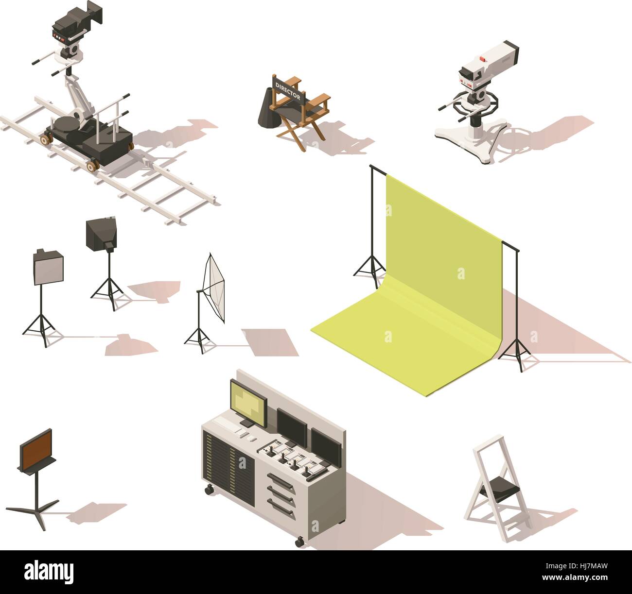 Vector isometric low poly video equipment set Stock Vector Image & Art ...