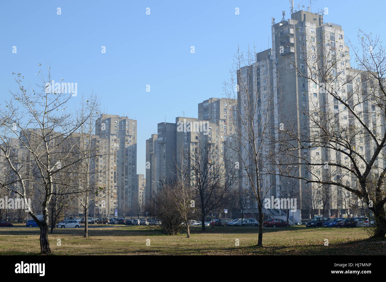 Block of modern residential building with many apartments Stock Photo ...