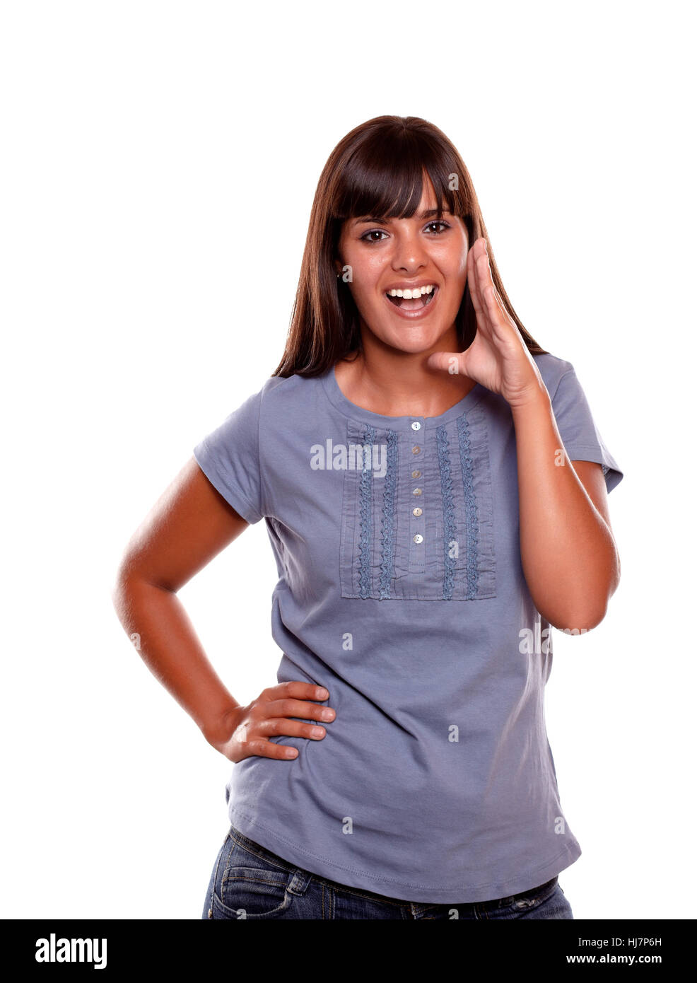 woman, gesture, blue, laugh, laughs, laughing, twit, giggle, smile ...