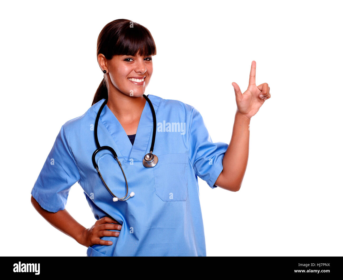 doctor, physician, medic, medical practicioner, woman, gesture, blue ...
