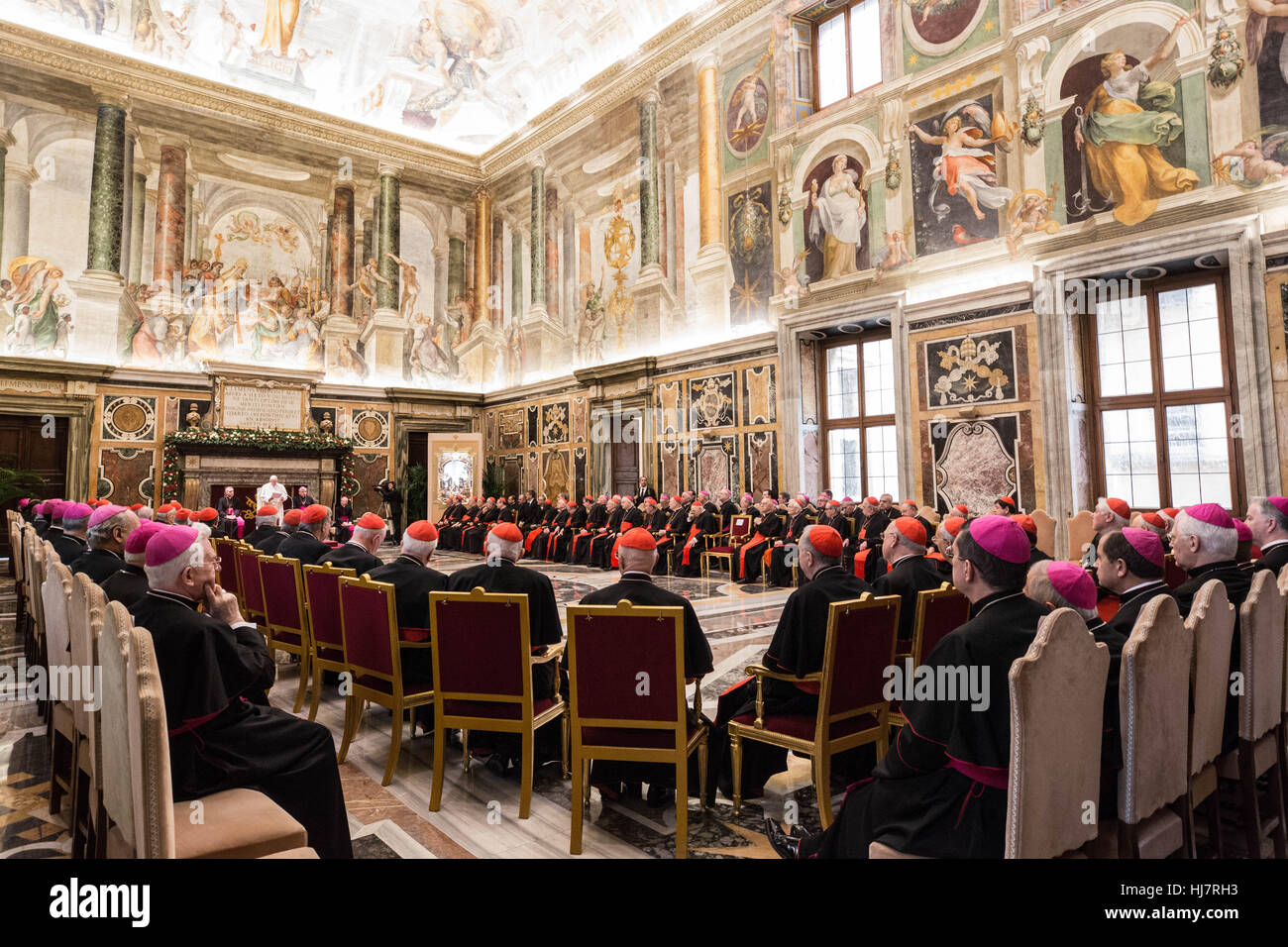 Pope Francis delivers his message to prelates on the occasion of his ...