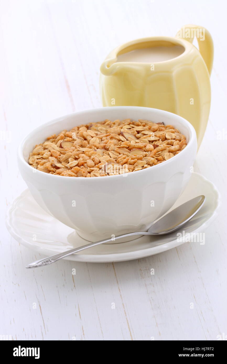 Delicious and nutritious lightly toasted breakfast muesli or granola ...