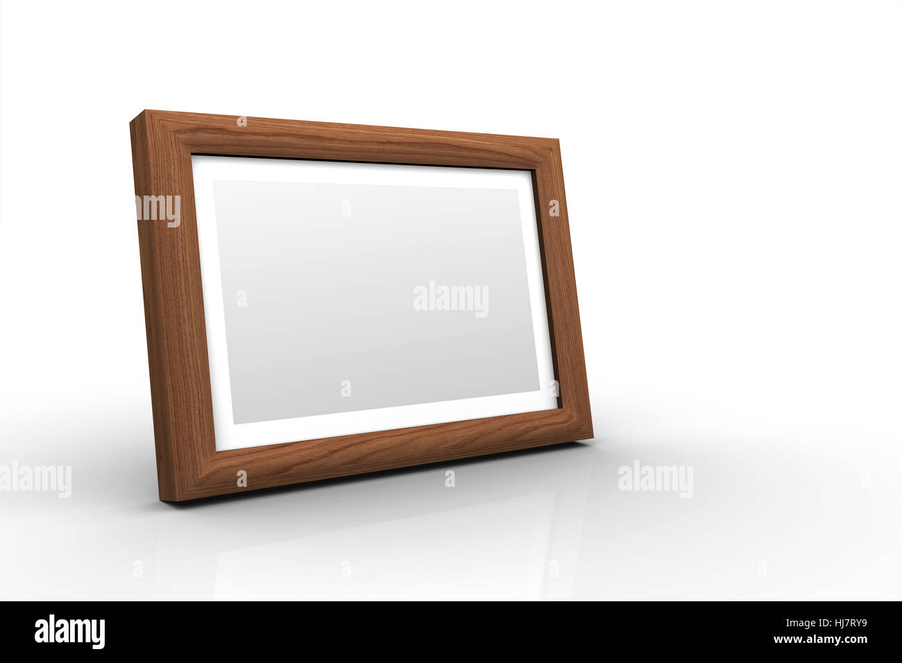 3d wooden picture frame - chestnut Stock Photo - Alamy