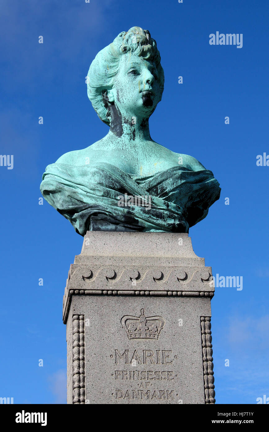 woman, monument, denmark, copenhagen, bust, mary, princess, woman ...