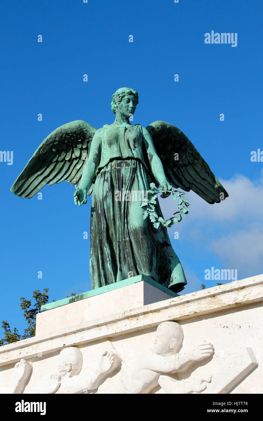woman, statue, denmark, angel, angels, pedestal, plinth, copenhagen ...