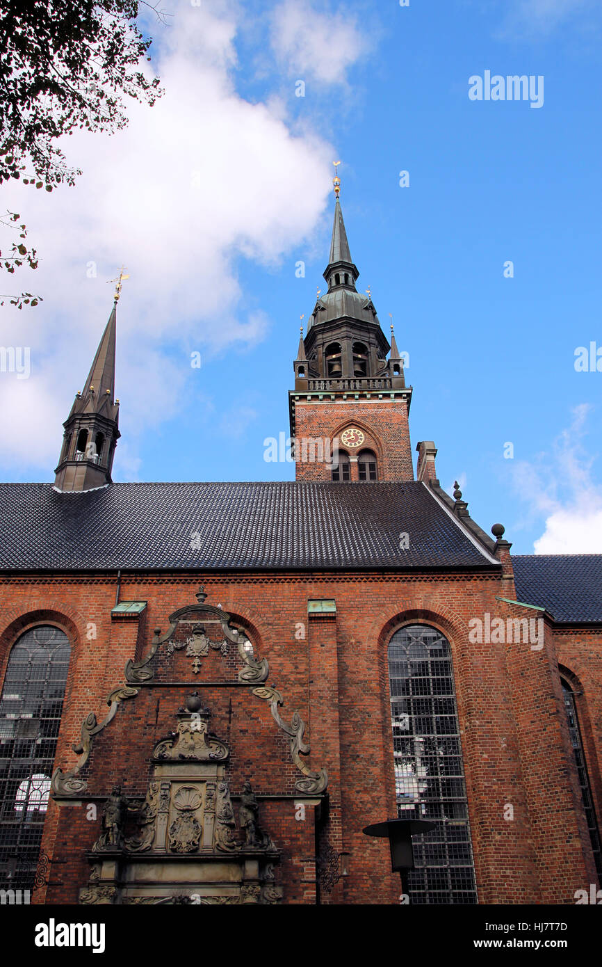 church, denmark, steeple, copenhagen, historical, church, baroque ...