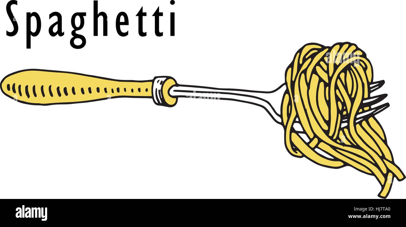 Spaghetti on fork Stock Vector Images - Alamy