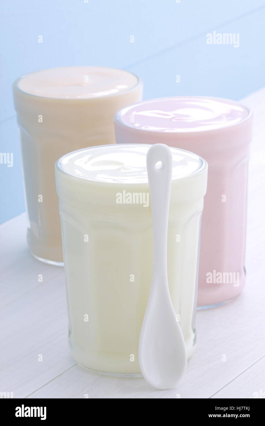 Delicious, nutritious and healthy fresh yogurt on vintage wood Stock ...